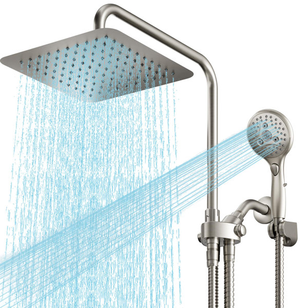 POGBUT 10" Rainfall Shower Head System with Handheld | Wayfair